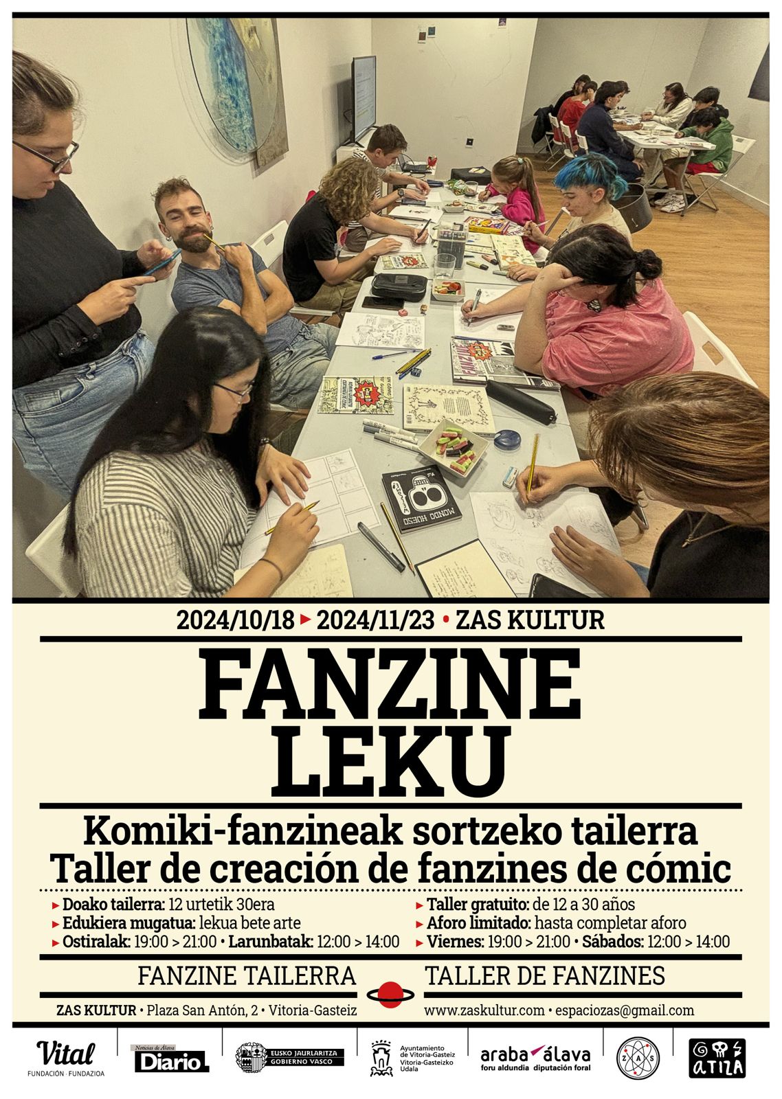 Fanzineleku: taller de creación de fanzines de cómic – Zas Espazioa